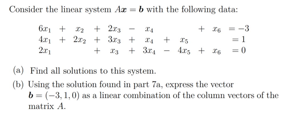 Solved Consider the linear system Ax b with the following | Chegg.com
