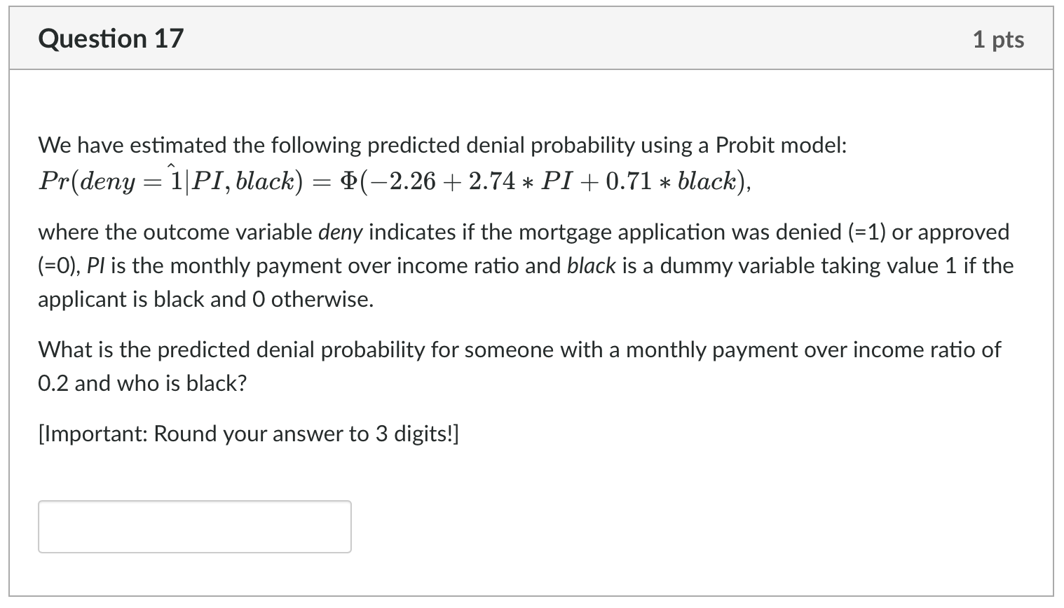 Solved We have estimated the following predicted denial | Chegg.com
