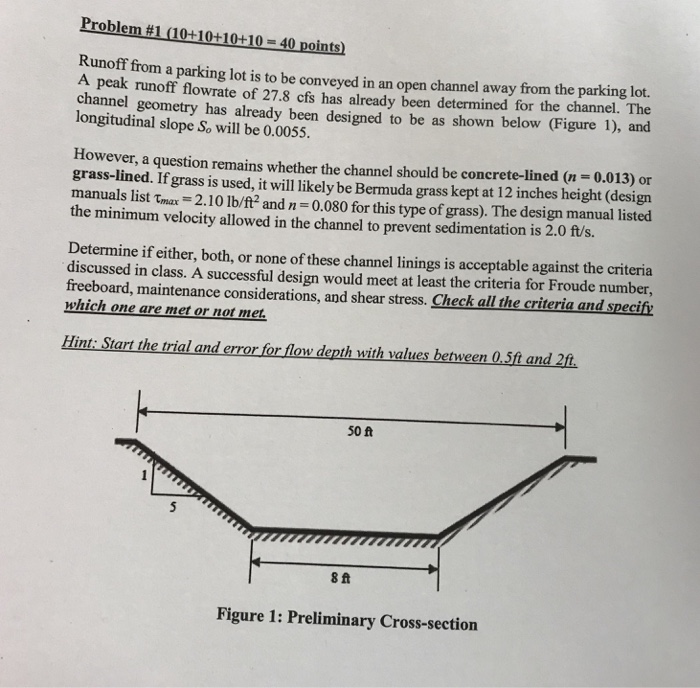 Solved Problem #1 (10+10+10+10-40 points) Runoff from ap A | Chegg.com