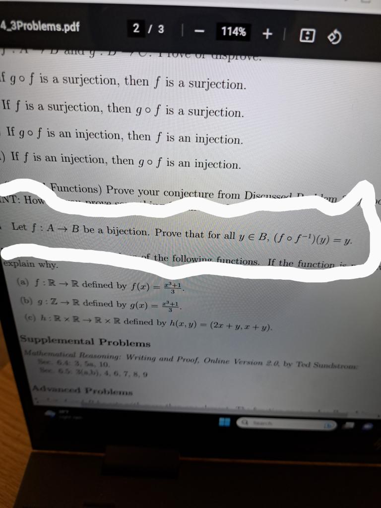 Solved Let f: A -> B be a bijection. Prove that for all y in | Chegg.com