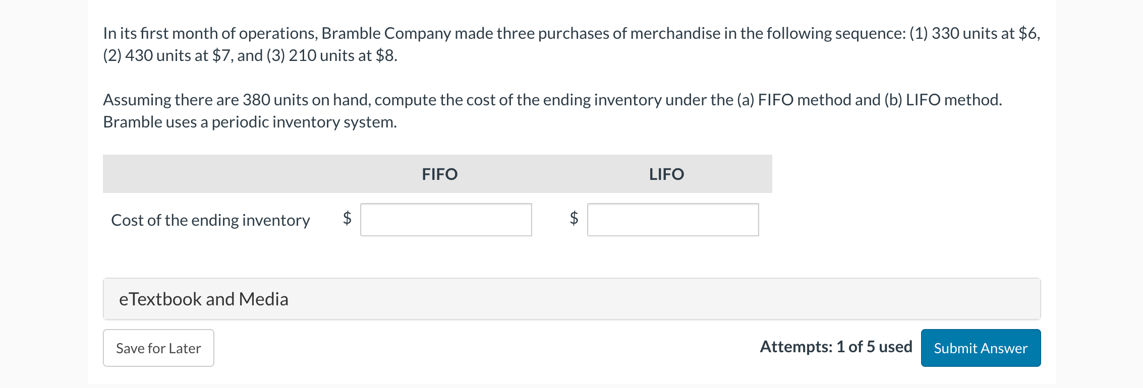 Solved In its first month of operations, Bramble Company | Chegg.com