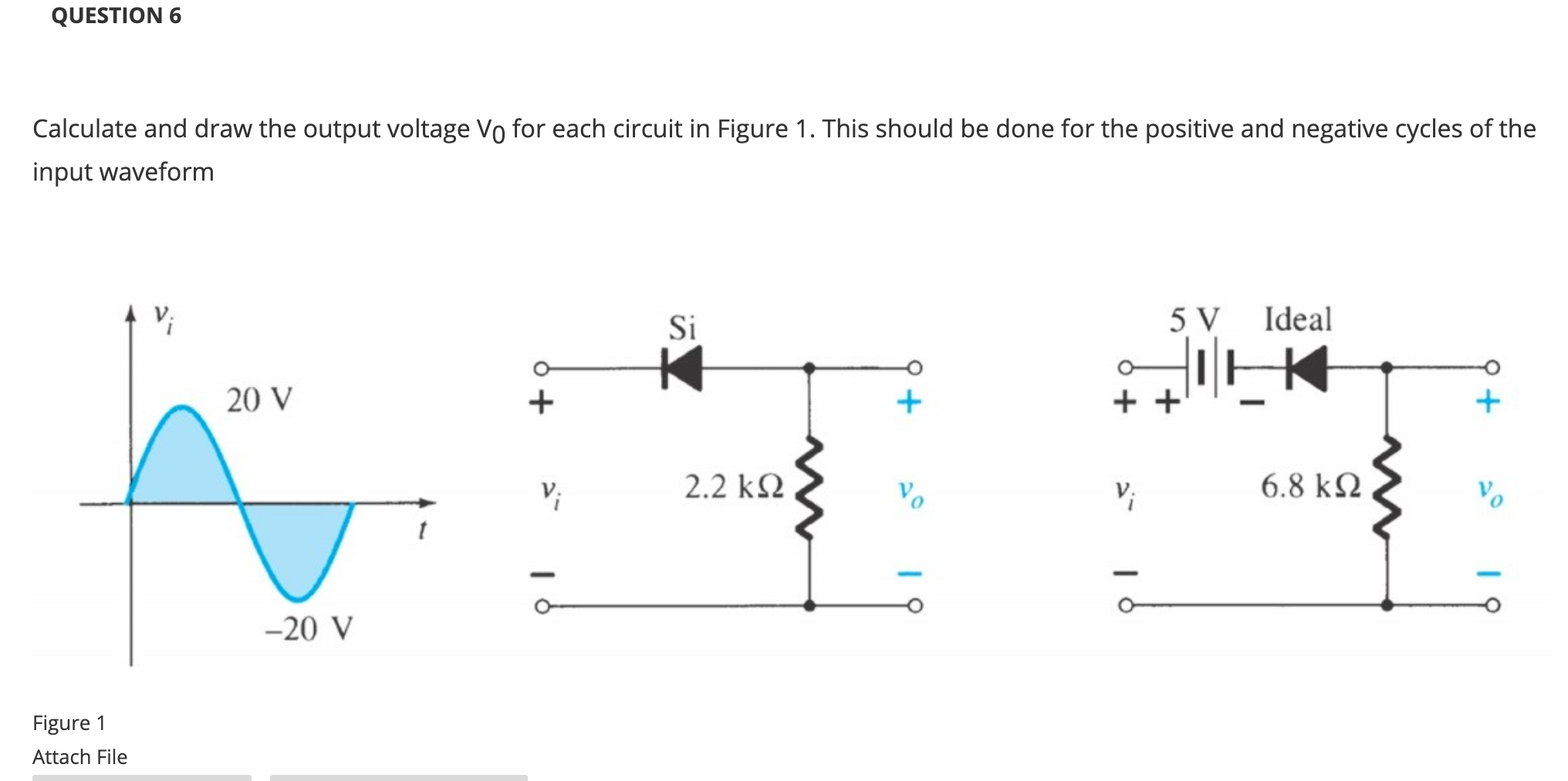 Solved QUESTION 6 Calculate and draw the output voltage Vo | Chegg.com