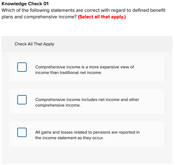 Solved Knowledge Check 01 Which of the following statements | Chegg.com