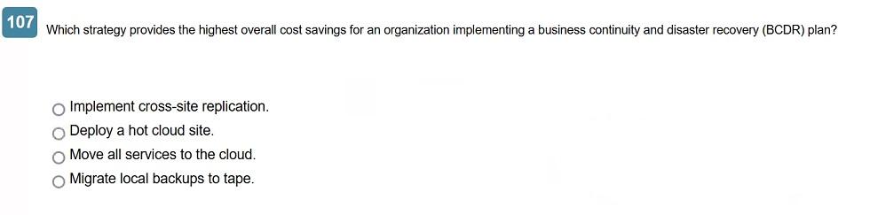 Solved Which type of disaster recovery plan (DRP) test | Chegg.com