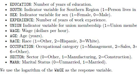 Use R Code to answer the following: The CPS ..csv | Chegg.com
