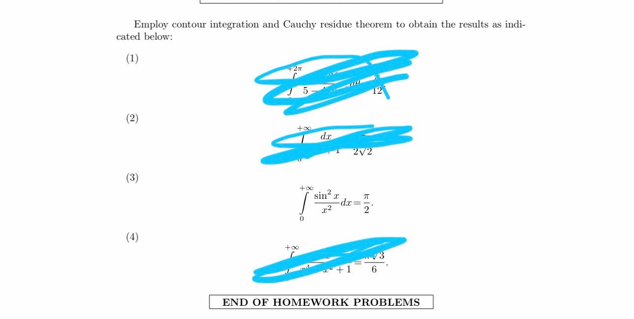 Solved Employ contour integration and Cauchy residue theorem | Chegg.com