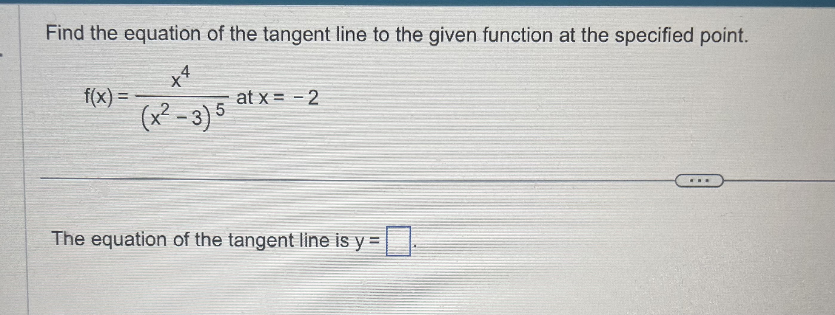 Solved Find the equation of ﻿the tangent line to ﻿the given | Chegg.com