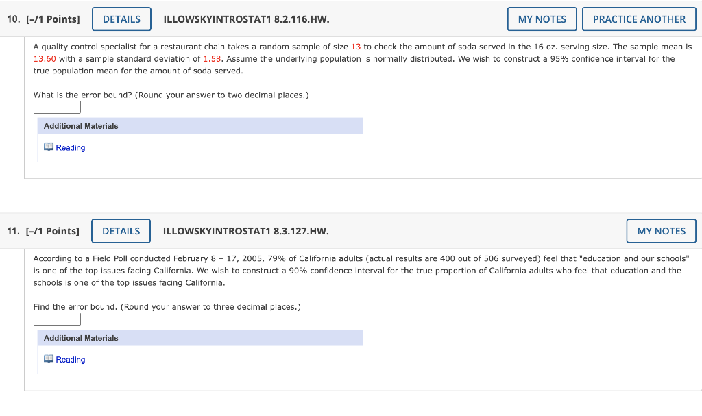 Solved 10. [-/1 Points] DETAILS ILLOWSKYINTROSTAT1 | Chegg.com