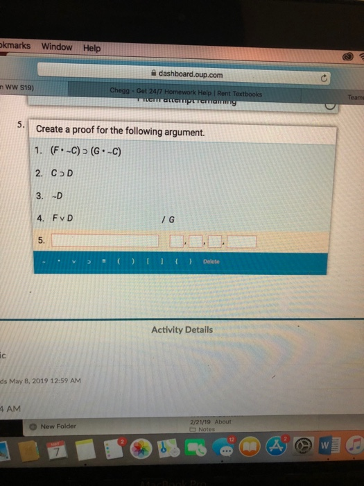 Solved kmarks Window Help 슬 dashboard.oup.com n WW S19) Get | Chegg.com