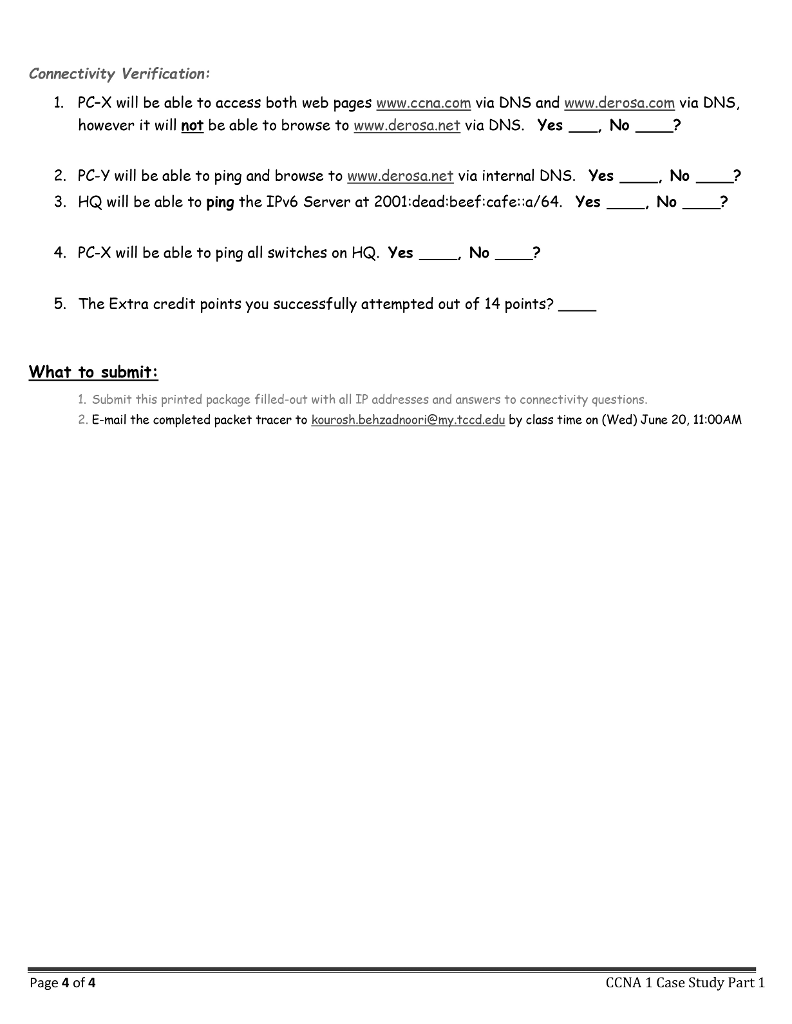 CCNA 1 Case Study Part 1- Due Date:(Wed.) June 20 | Chegg.com