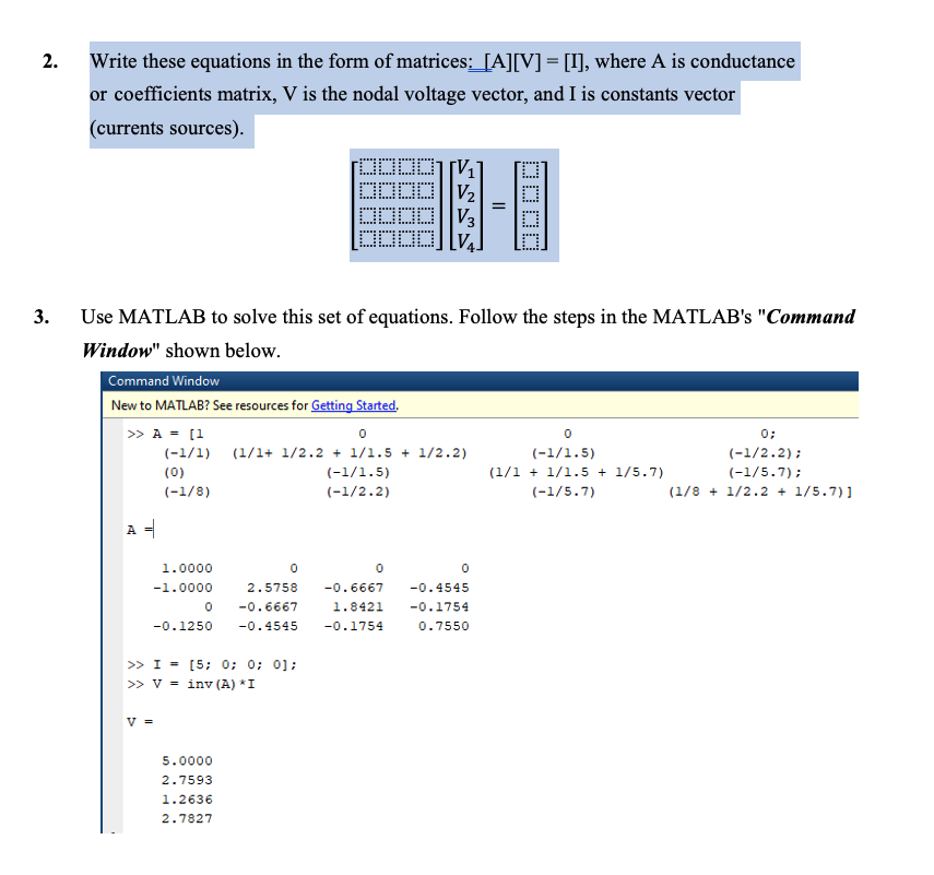 Solved Write these equations in the form of matrices: | Chegg.com