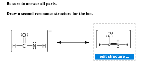 Solved Be sure to answer all parts. Draw a second resonance | Chegg.com