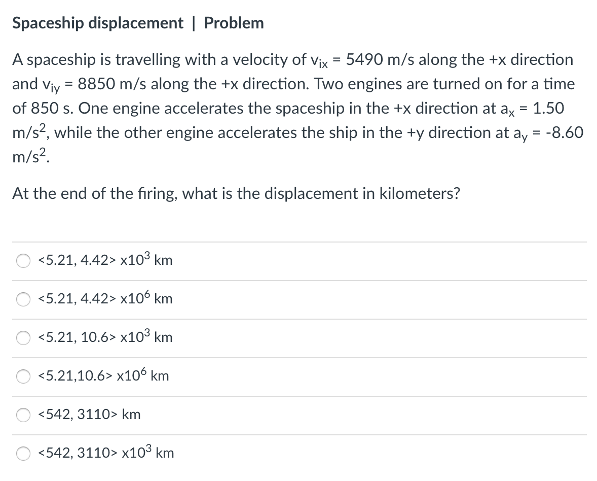 Solved Spaceship thrusters | Problem A spaceship is | Chegg.com