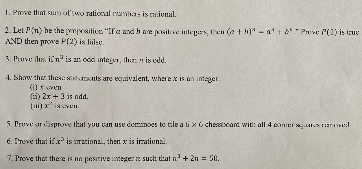 Solved 1. Prove that sum of two rational numbers is | Chegg.com