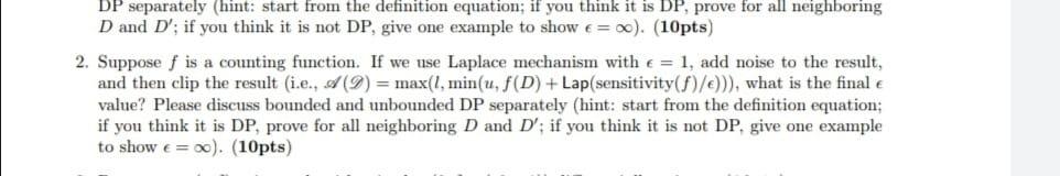 Solved DP separately (hint: start from the definition | Chegg.com