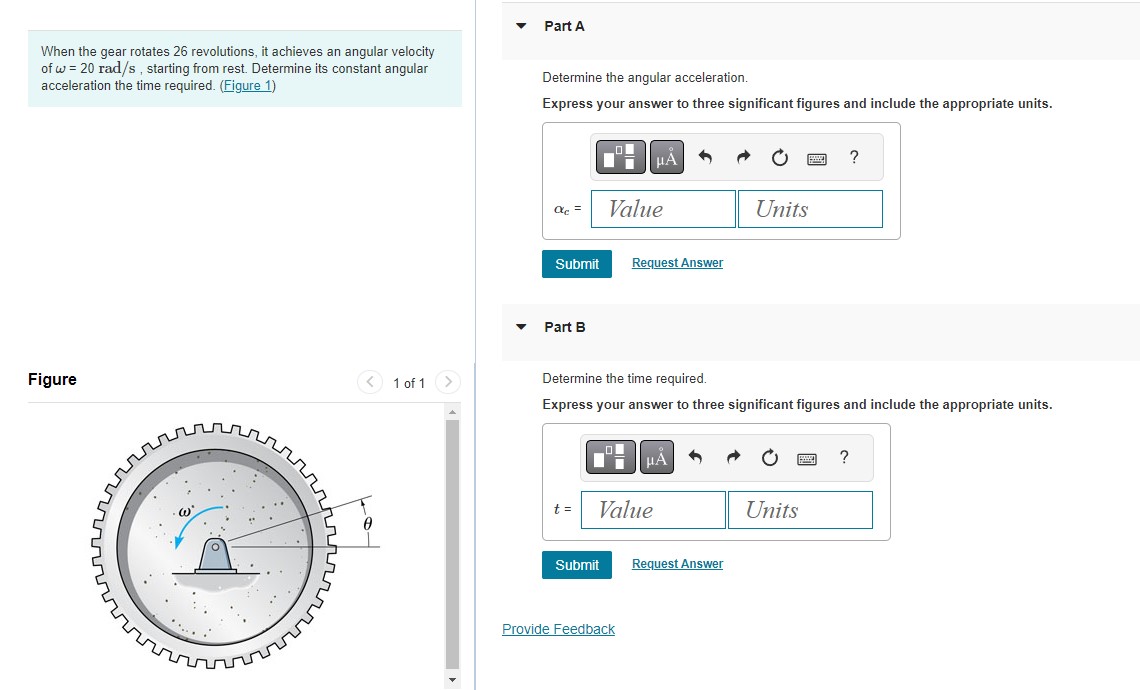 Solved When the gear rotates 26 revolutions, it achieves an | Chegg.com
