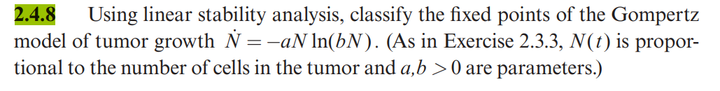 Solved 2.4.8 ﻿Using linear stability analysis, classify the | Chegg.com