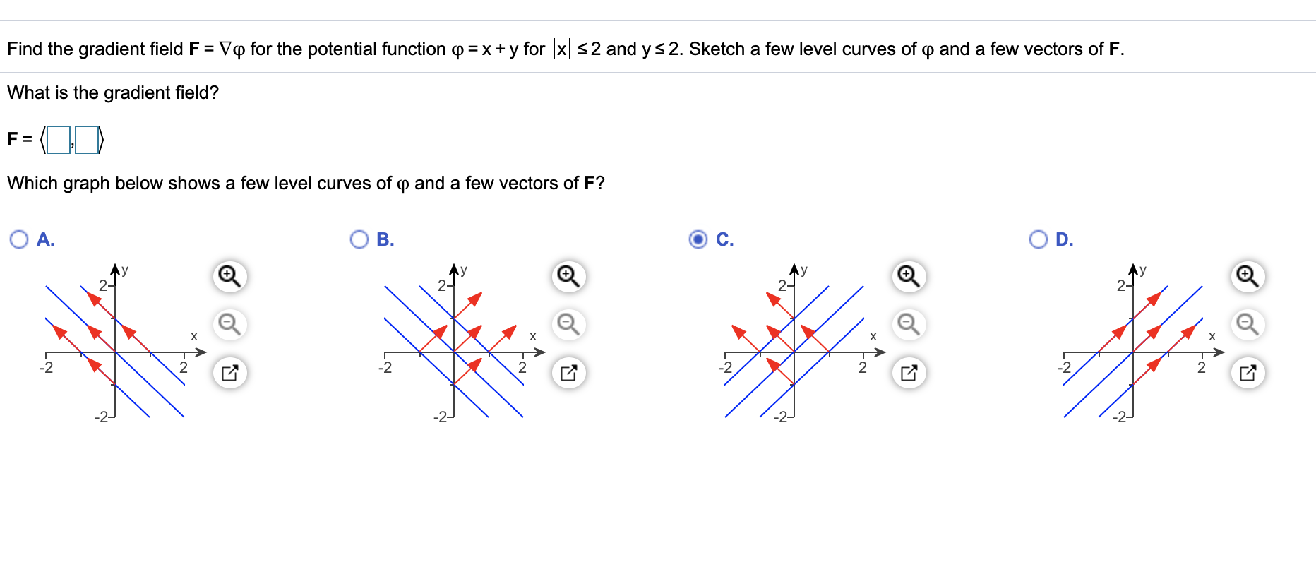 Solved Find the gradient field F = Vo for the potential | Chegg.com