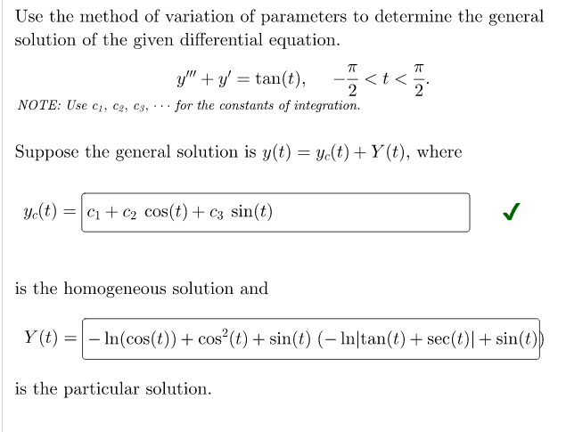 Solved Use the method of variation of parameters to | Chegg.com