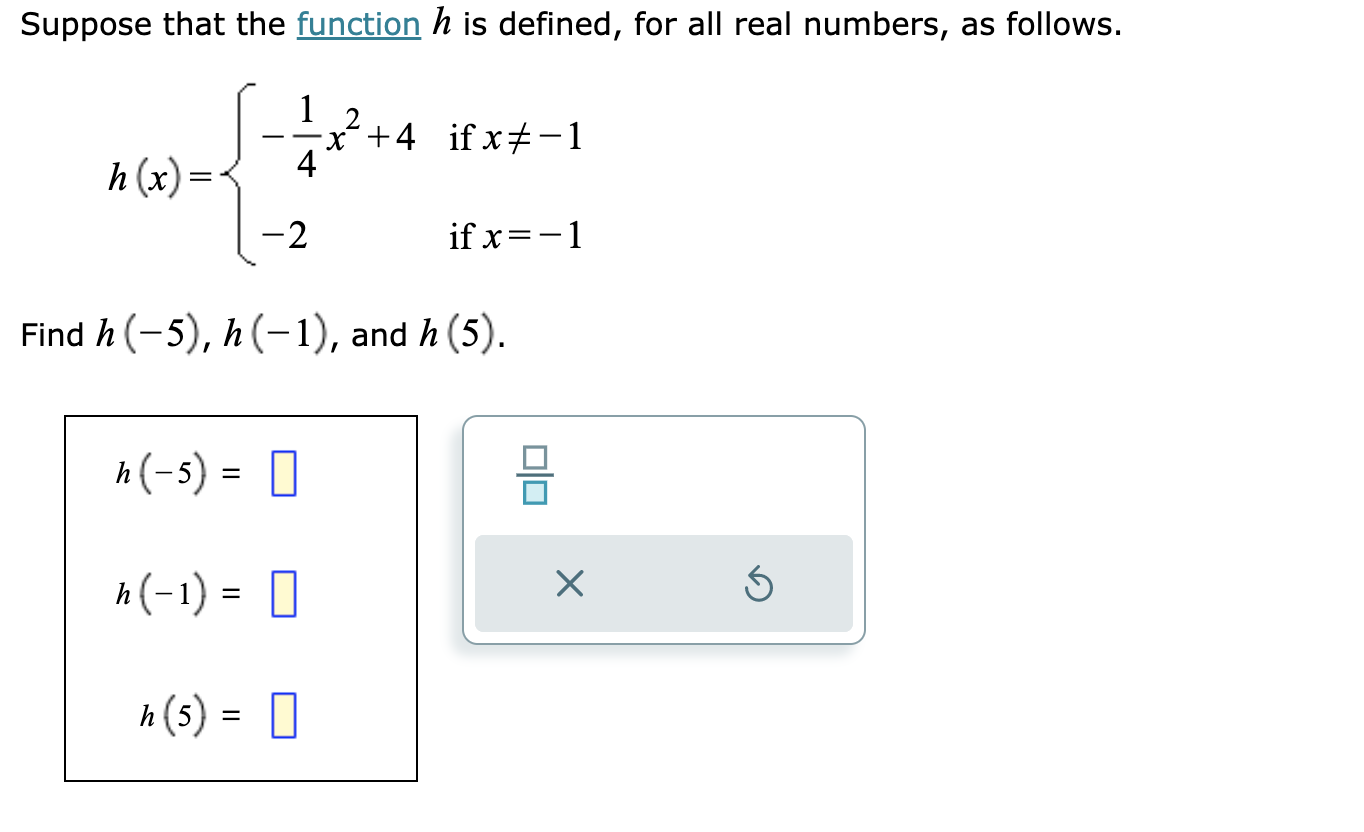 Solved Suppose that the function h is defined, for all real | Chegg.com