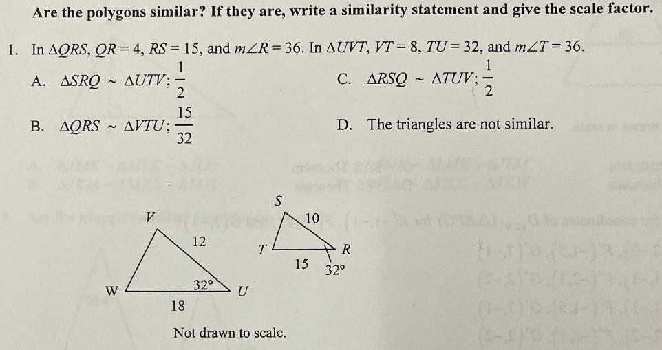 Solved Are the polygons similar? If they are, write a | Chegg.com