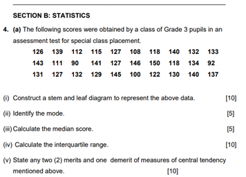 Solved 4. (a) The following scores were obtained by a class | Chegg.com