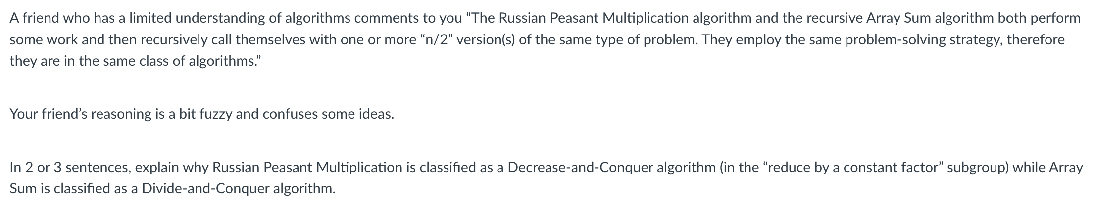 Solved A friend who has a limited understanding of | Chegg.com