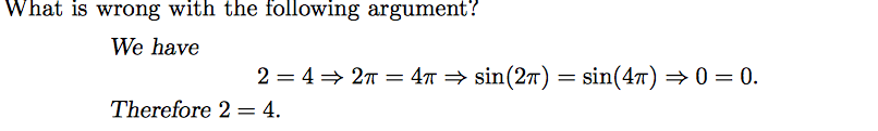 Solved What is wrong with the following argument! We have | Chegg.com