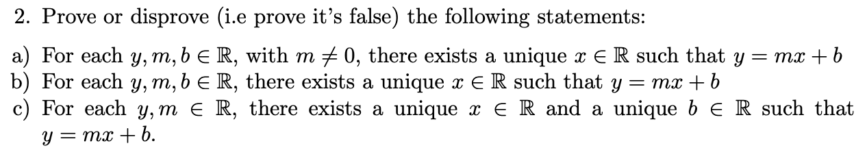 Solved 2. Prove or disprove (i.e prove it's false) the | Chegg.com