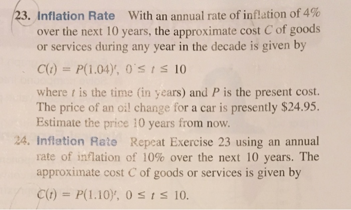 Solved 23. Inflation Rate With an annual rate of inflation | Chegg.com