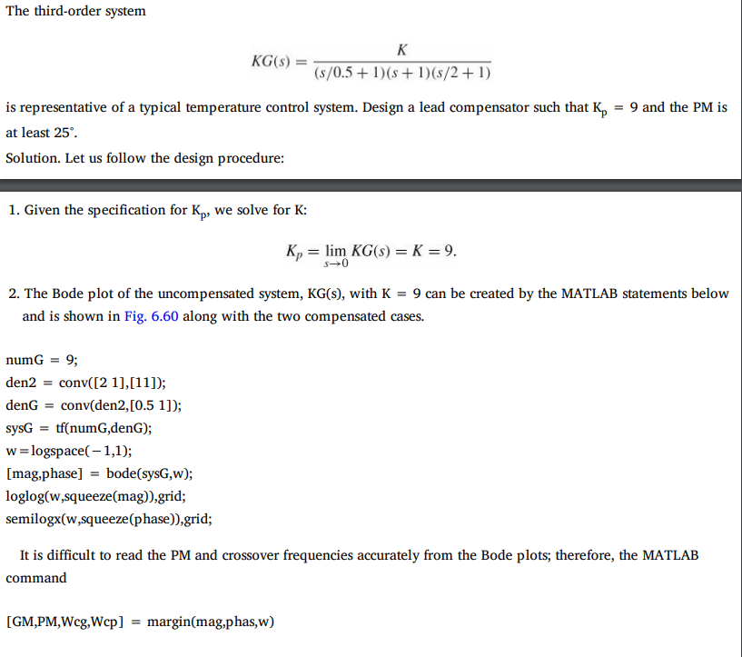 Solved The third-order system K KG(s) (s/0.5+1)(s1) (s/21) | Chegg.com