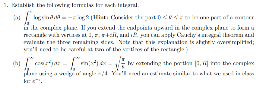 Solved 1. Establish the following formulas for each | Chegg.com