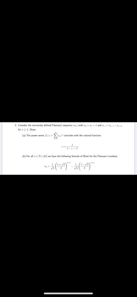 Solved 3. Consider the recursively defined Fibonacci | Chegg.com
