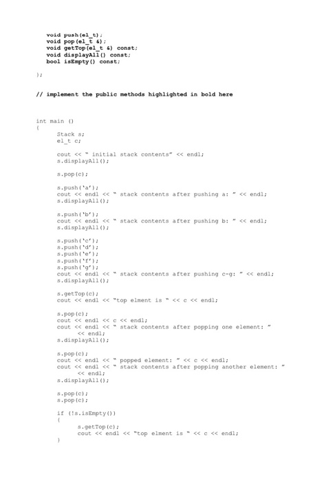 Purpose O F Lab Implement Test Static Dynamic Stack Part 1 Static Stack Part Going Design 8520