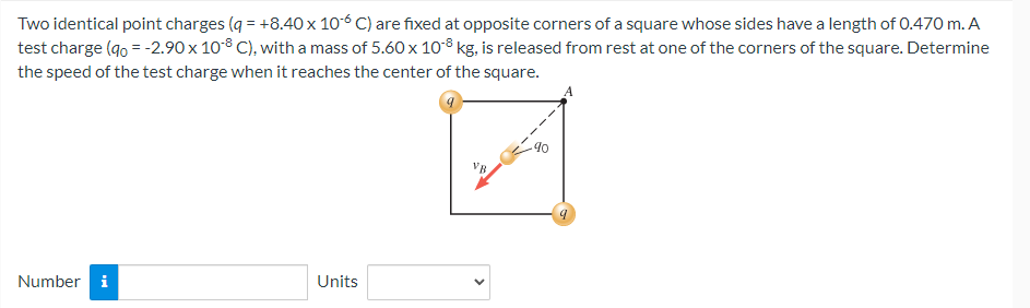 Solved Two identical point charges (q = +8.40 x 10-6 C) are | Chegg.com
