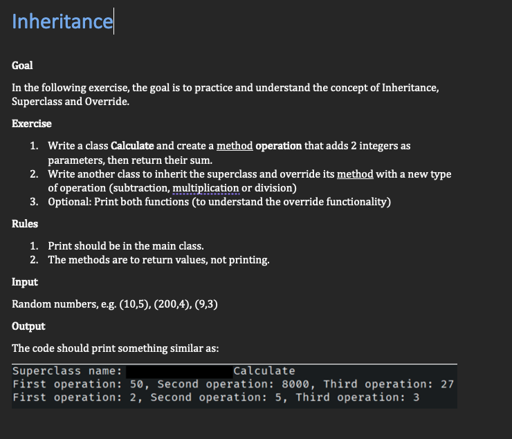 Solved In the following exercise, the goal is to practice | Chegg.com
