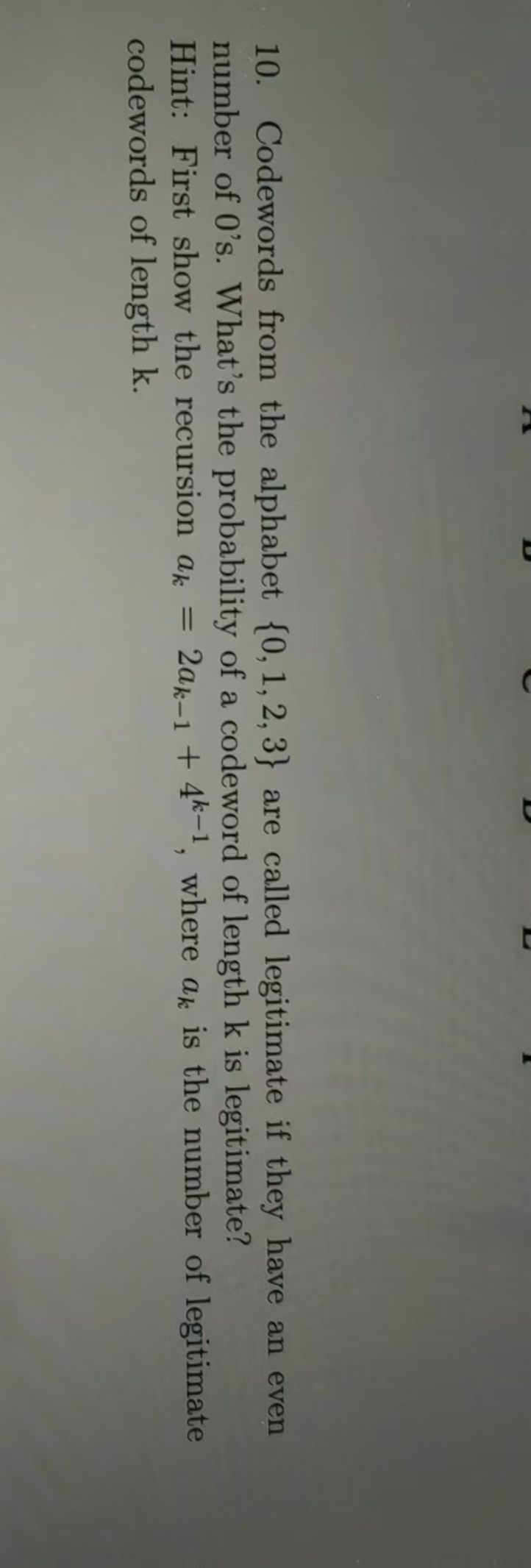 Solved Codewords from the alphabet {0,1,2,3} ﻿are called | Chegg.com