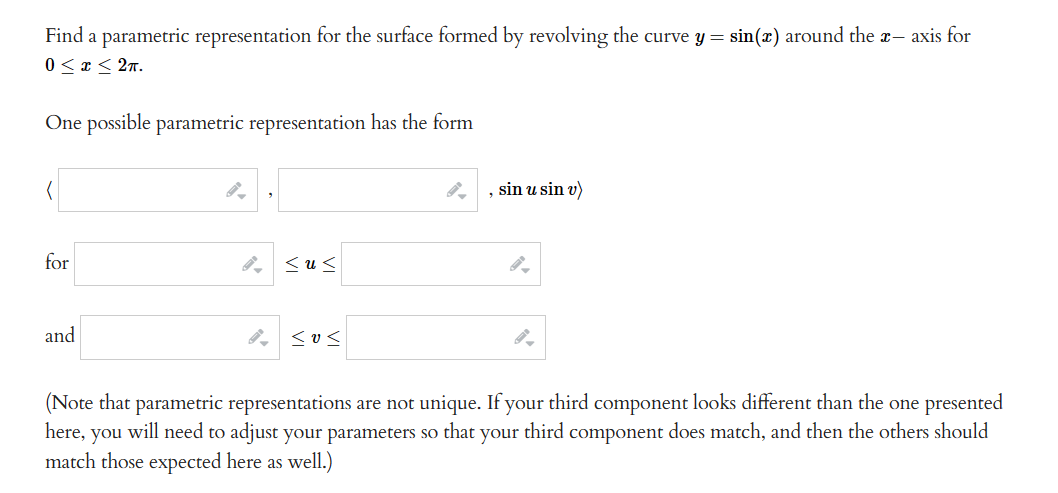 Find a parametric representation for the surface | Chegg.com