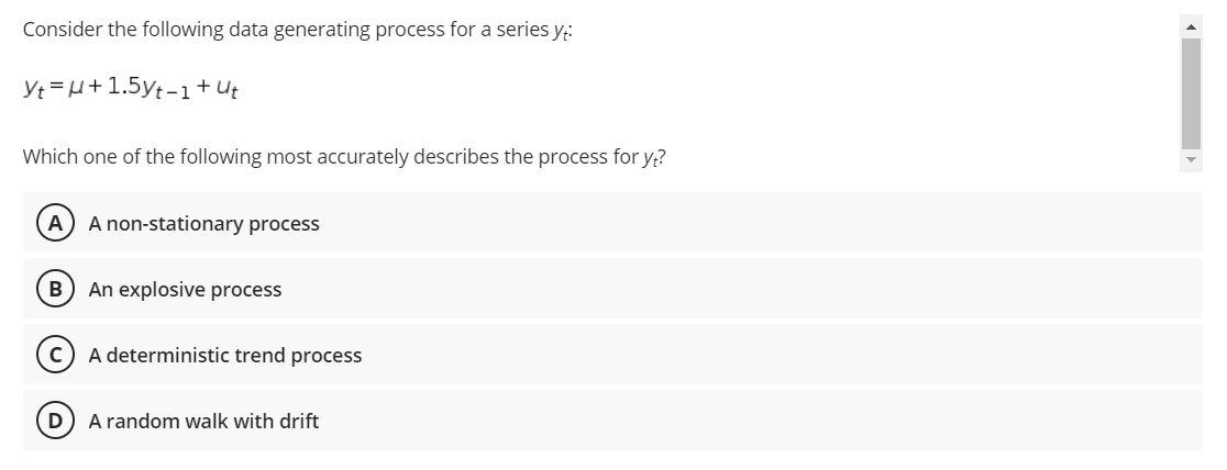 Solved Consider the following data generating process for a | Chegg.com