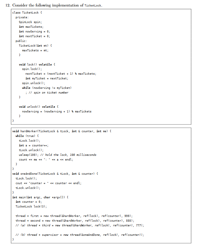 12. Consider the following implementation of | Chegg.com
