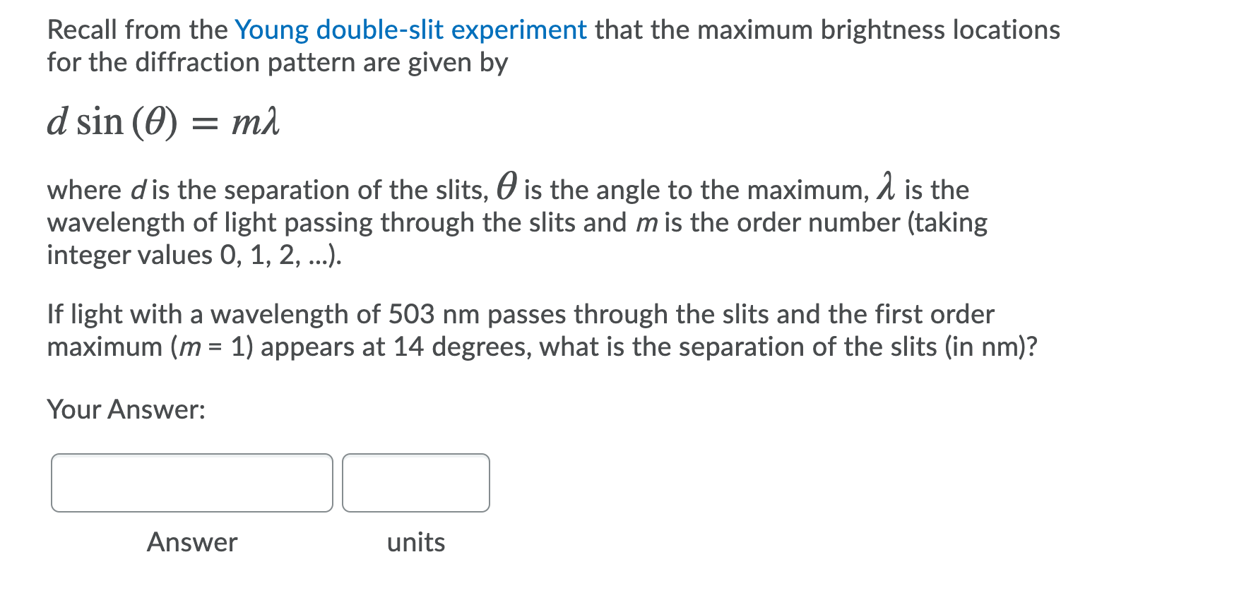 Solved Recall from the Young double-slit experiment that the | Chegg.com