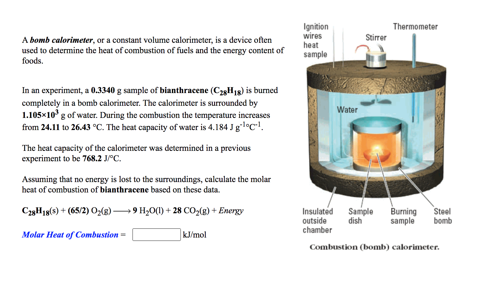 Solved Thermometer Ignition wires heat sample A bomb | Chegg.com
