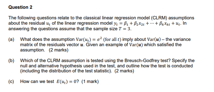 Solved The following questions relate to the classical | Chegg.com