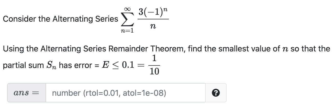 Solved 3(-1)" Consider the Alternating Series n n=1 Using | Chegg.com