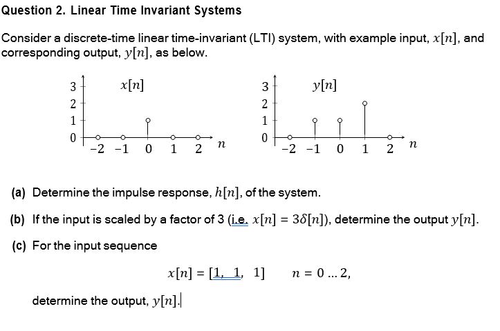 Solved Question 2 Linear Time Invariant Systems Consider A