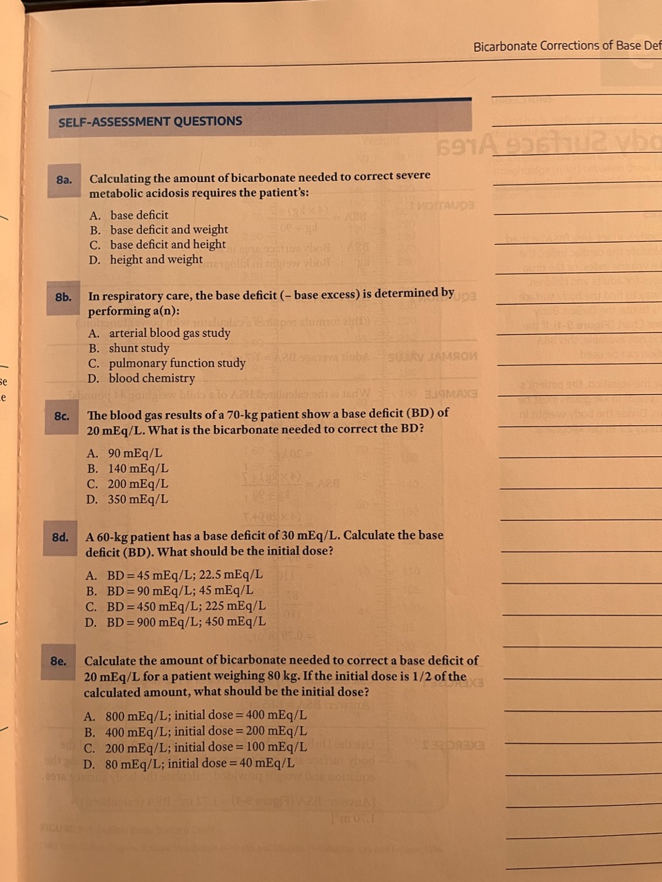 Solved 8a. Calculating the amount of bicarbonate needed to | Chegg.com