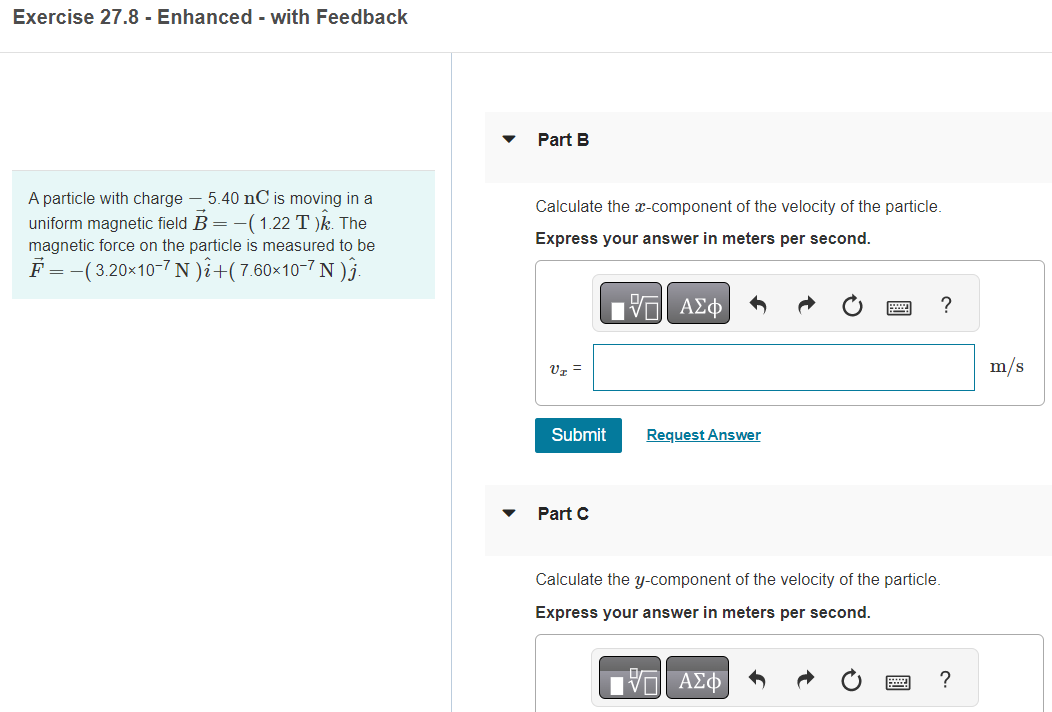 Solved Exercise 27.8 - Enhanced - with Feedback Part B A | Chegg.com