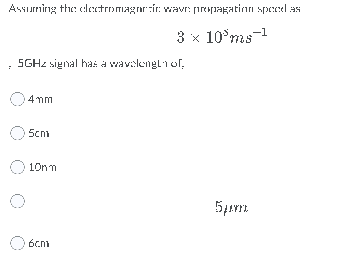 Solved Assuming the electromagnetic wave propagation speed | Chegg.com