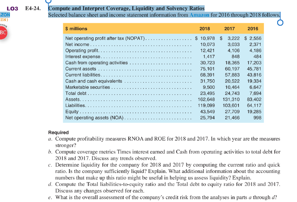 Solved Compute and Interpret Coverage, Liquidity and | Chegg.com