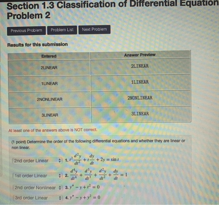 Solved Section 1.3 Classification of Differential Equation | Chegg.com